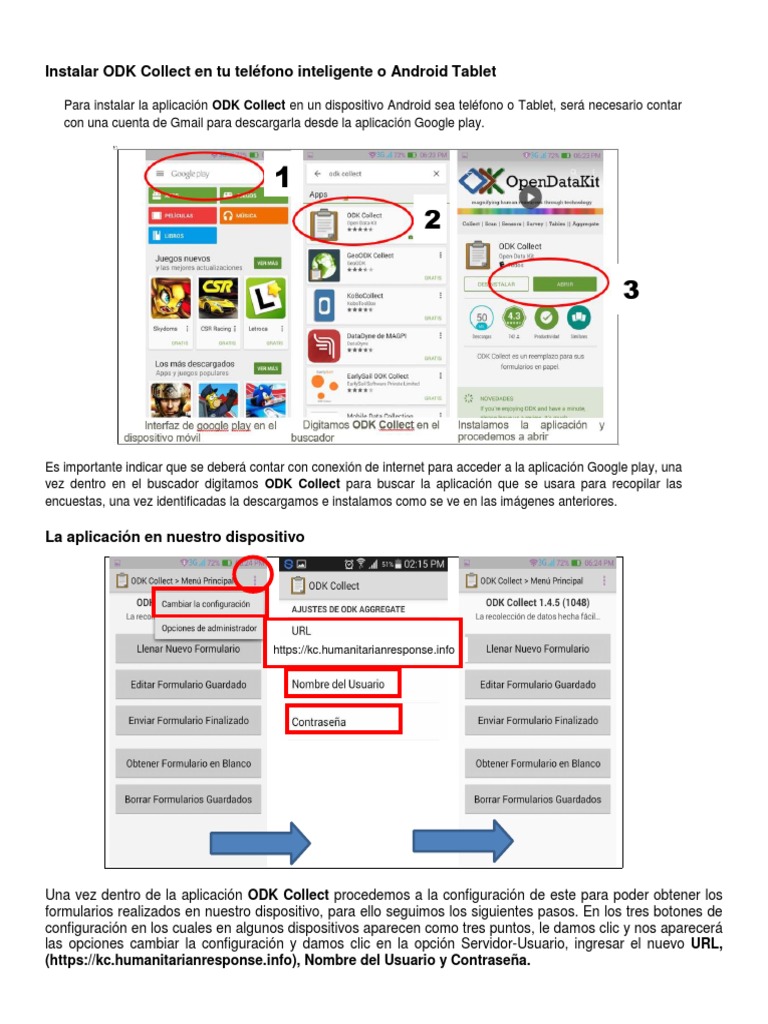 Instalación de ODk Collect | PDF | Aplicación movil | Google Play