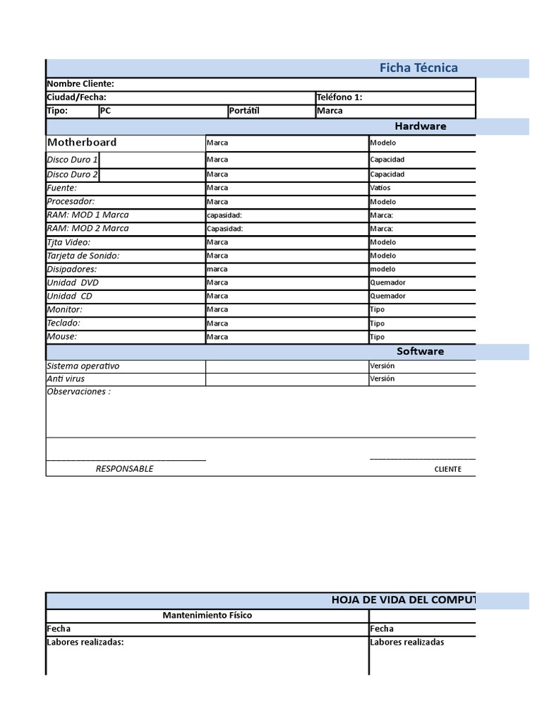 Motherboard: Ficha Técnica | Hardware de la computadora | Informática ...