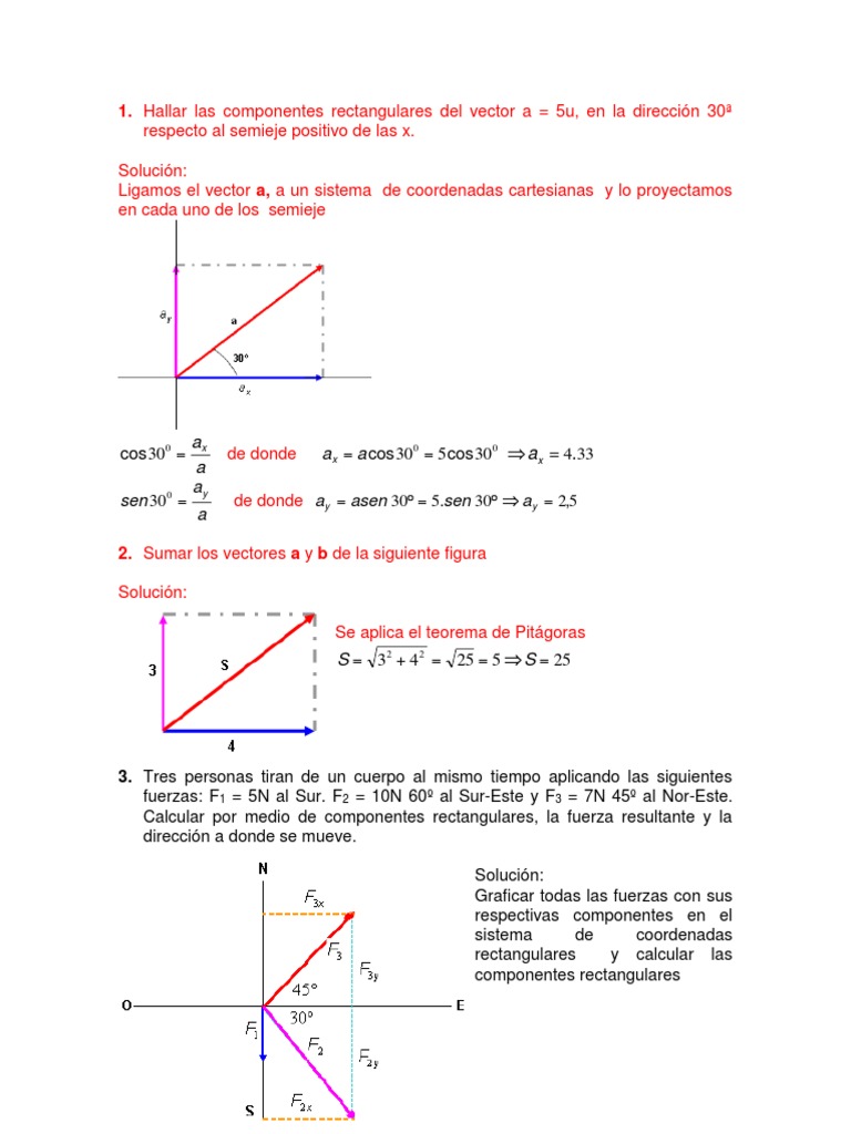 Componentes Rectangulares de Vectores | PDF | Vector Euclidiano ...