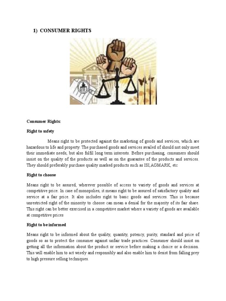 Consumer Rights: Right To Safety | PDF | Government Information | Justice