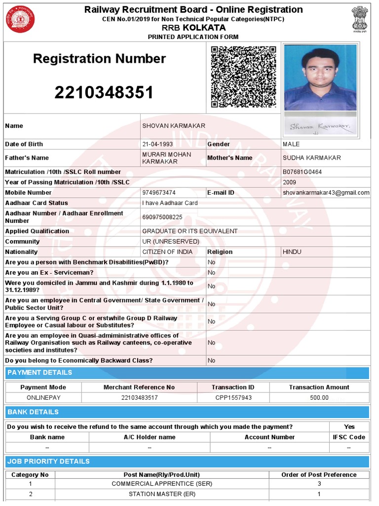 Registration Number: Kolkata | PDF | Business