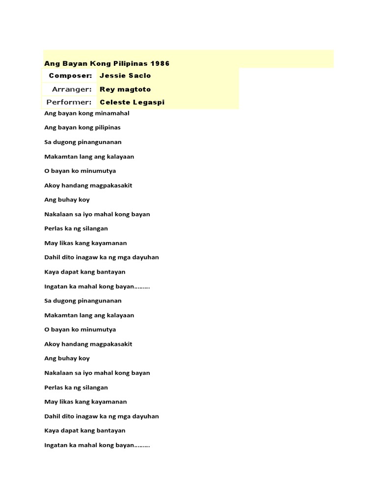 Ang Bayan Kong Pilipinas | PDF