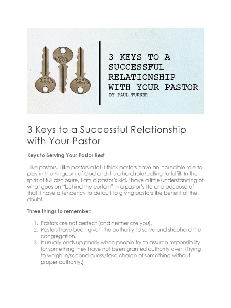 3 Keys To A Successful Relationship With Your Pastor | PDF | Pastor