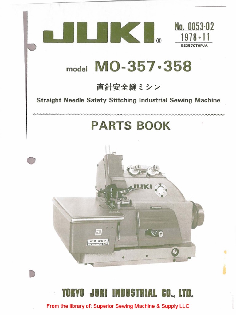 Juki MO-357, MO-358 | PDF | Sewing Machine | Screw