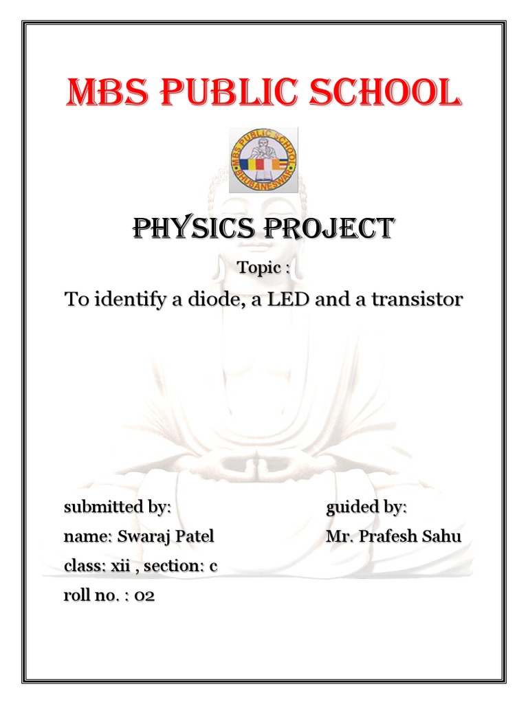 Mbs Public School: Physics Project | PDF | P–N Junction | Diode