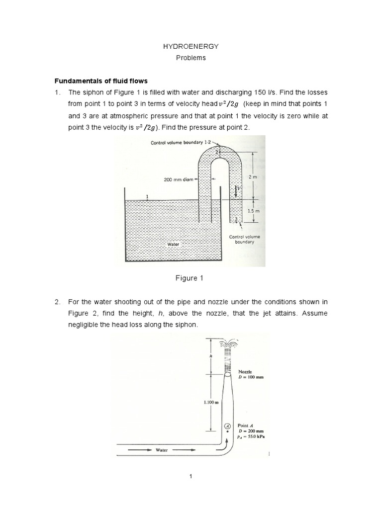 Hydraulics - Problems 1 | PDF | Pump | Nozzle