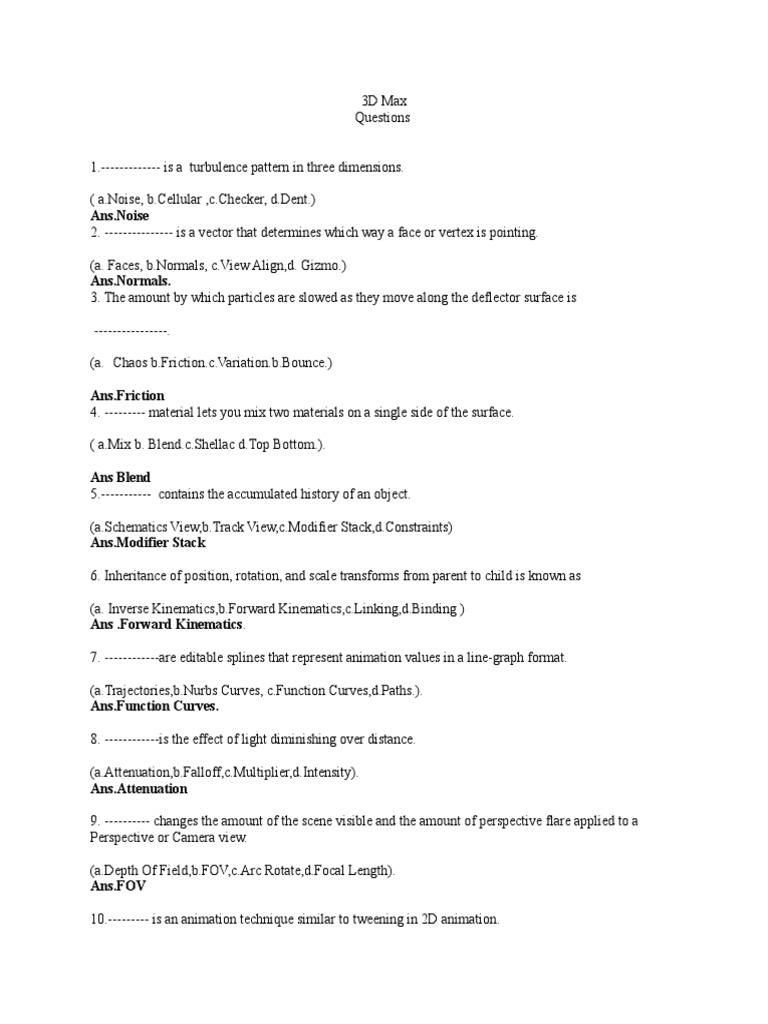 3D Max | PDF | Kinematics | Autodesk 3ds Max