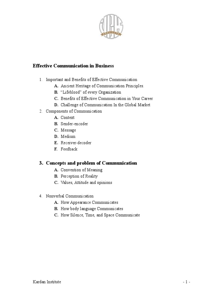 Effective Communication in Business | Download Free PDF | Nonverbal ...