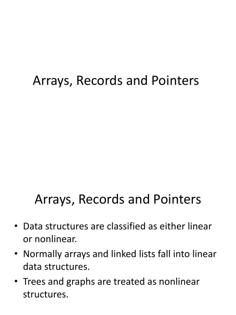 Arrays Records and Pointers | PDF | Array Data Structure | Matrix ...