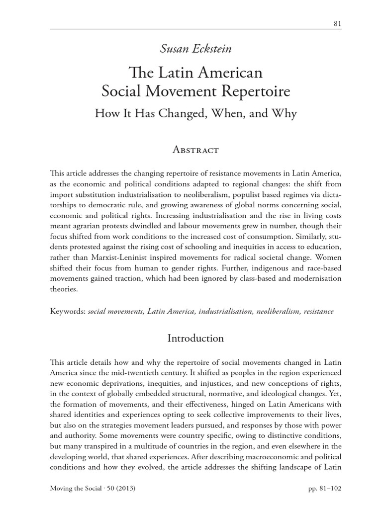 Evolution of Latin American Social Movements | PDF | Labour Economics ...