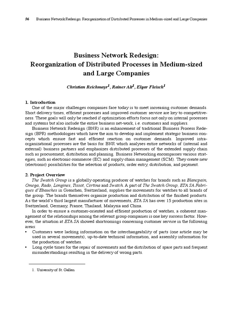 Business Network Redesign | PDF | Supply Chain | Business Process