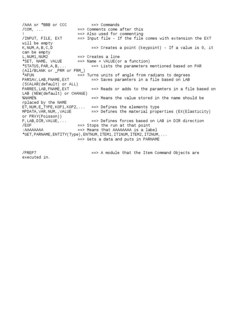 Apdl Commands Pdf Parameter Computer Programming Software 5541