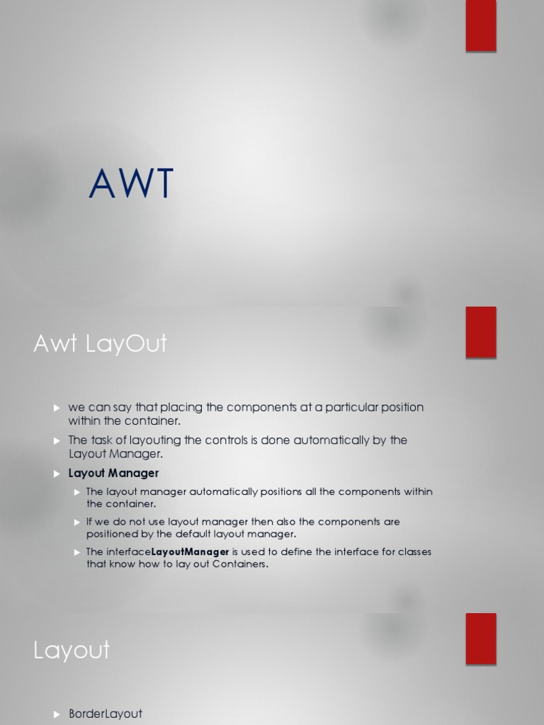 Awt Controls Pdf Graphical User Interfaces Class Computer Programming 