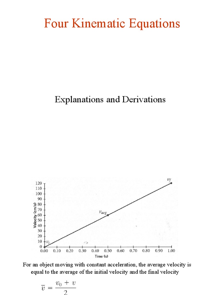 Kinematic Equations PDF | PDF | Velocity | Acceleration