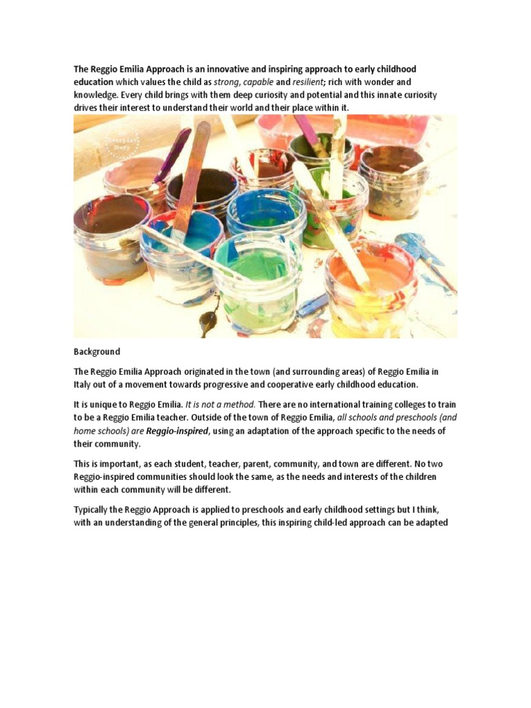 Reggio Emilia | PDF | Early Childhood Education | Preschool