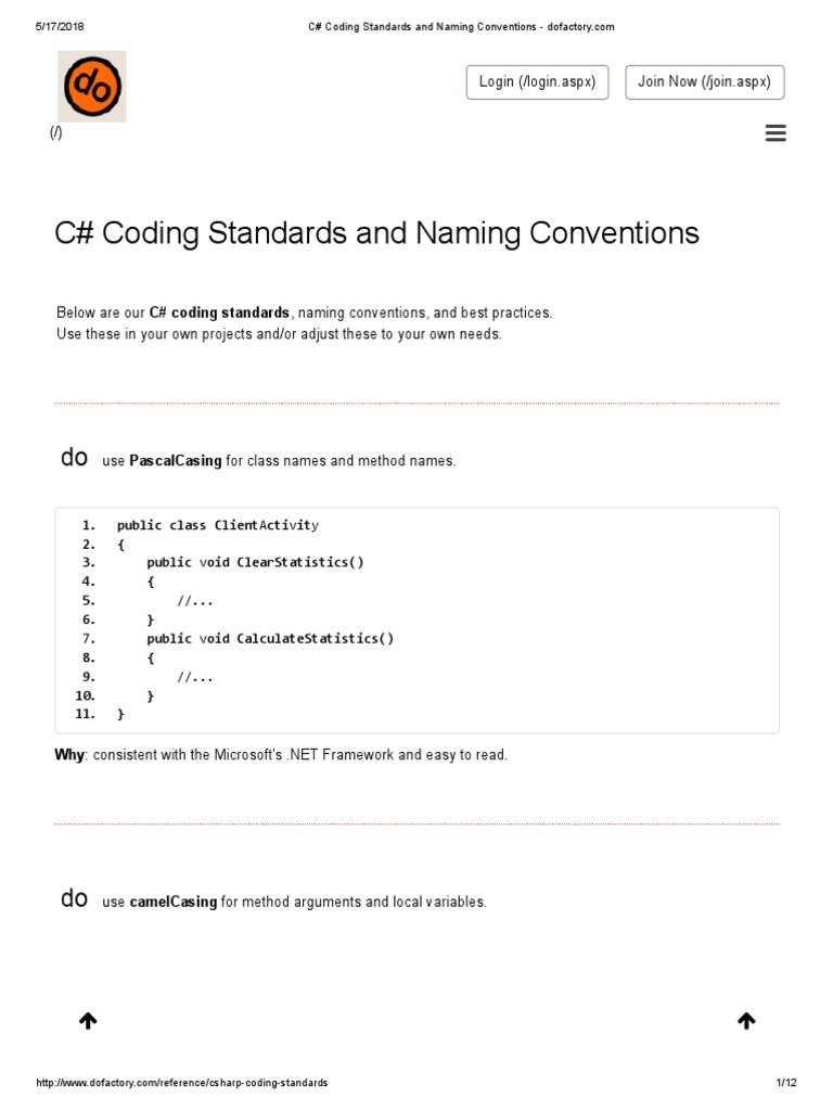 C Coding Standards And Naming Conventions Pdf C Sharp Programming Language Namespace 8727