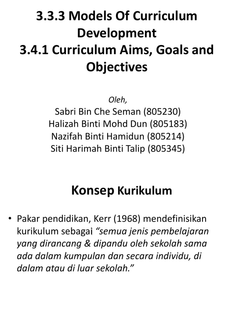 Model Pembangunan Kurikulum Pendidikan | PDF