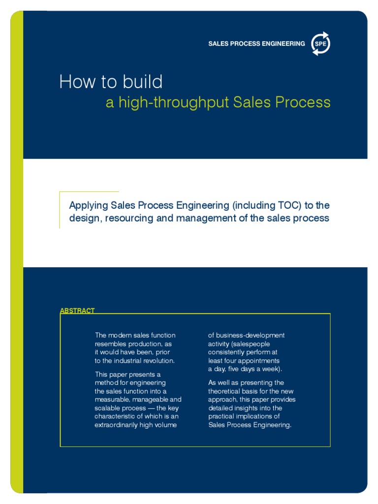 Whitepaper Sales Process Engineering | PDF | Sales | Marketing