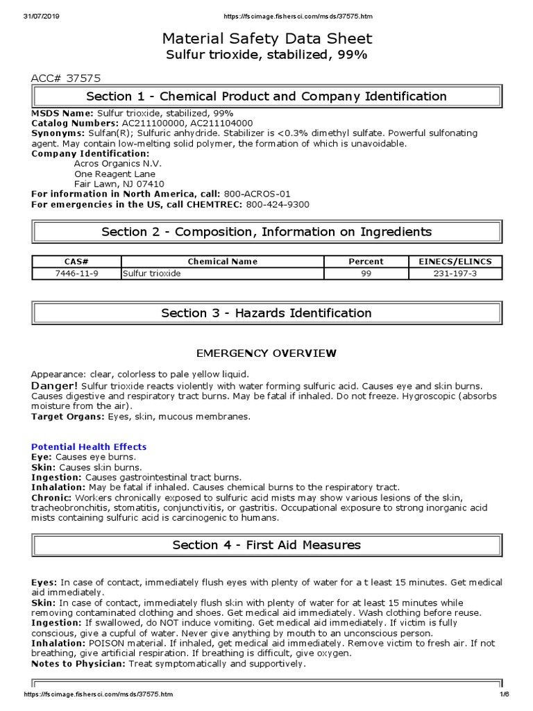 Fispq So3 | PDF | Sulfuric Acid | Personal Protective Equipment