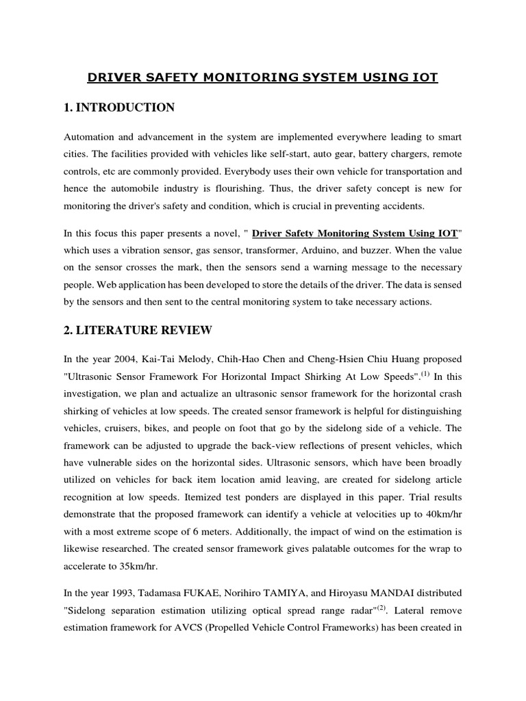Driver Safety Monitoring System Using Iot | PDF | Power Supply | Rectifier