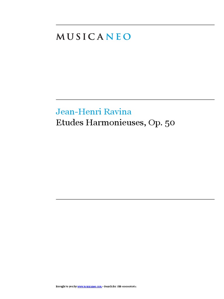 Jean Henri Ravina: Etudes Harmonieuses, Op. 50 | PDF