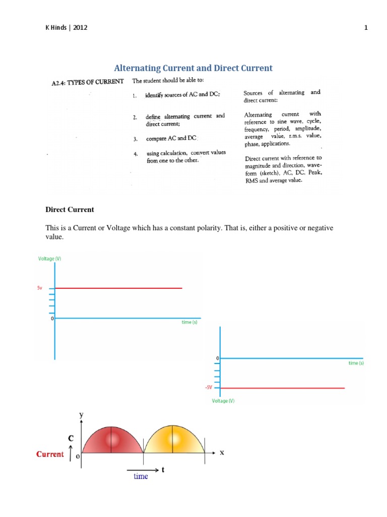 Alternating Current and Direct Current PDF | PDF | Alternating Current | Direct Current