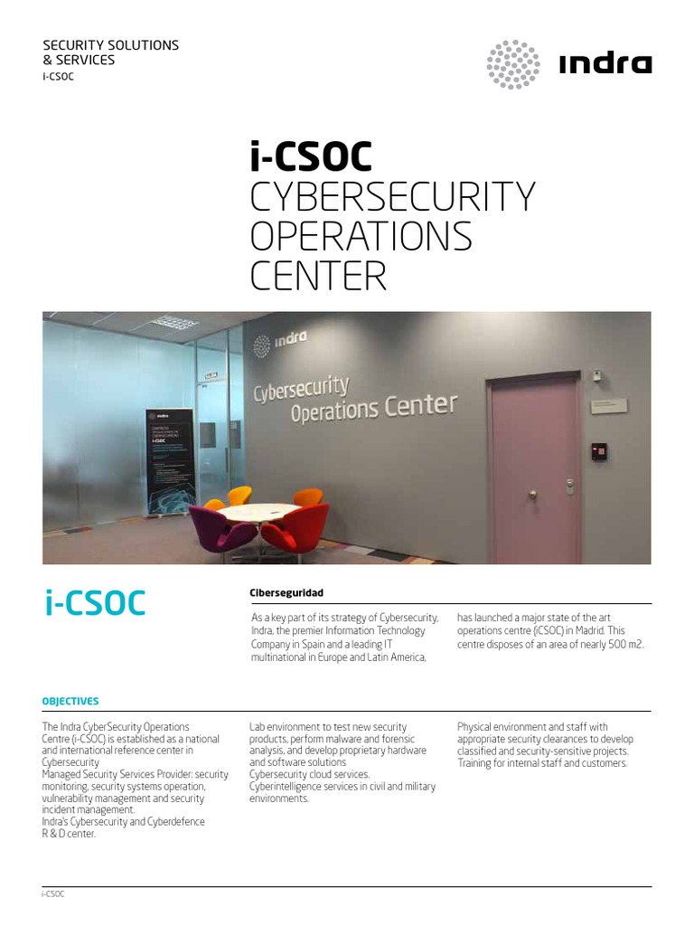 Indra I-Csoc Cybersecurity Operations Center | PDF | Computer Security | Security