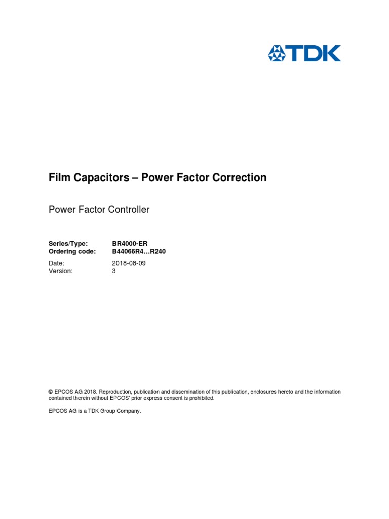 B44066R4 - R24 - Power Factor Controller-1 | PDF | Ac Power | Capacitor