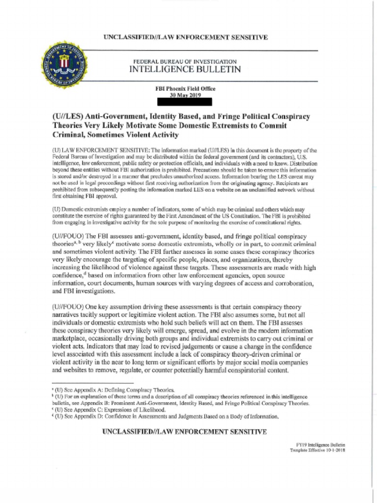FBI Conspiracy Theory Redacted | PDF | Violence