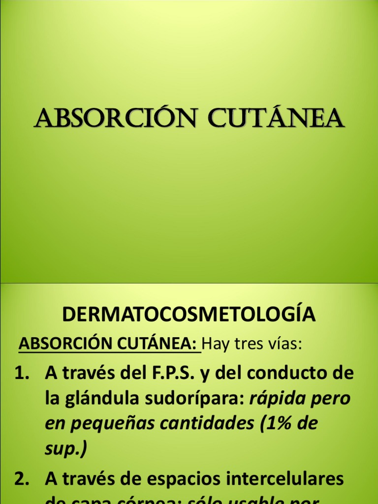 Absorción Cutánea | PDF