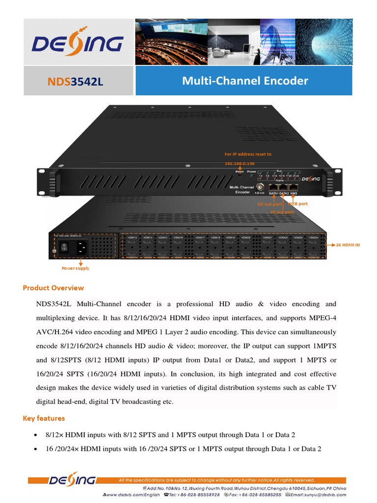 Desing Encoder NDS3542L | PDF | Hdmi | Bit Rate