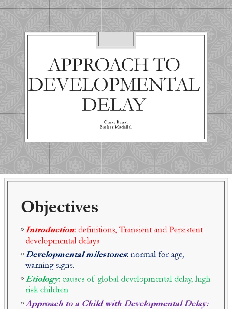 Approach To Developmental Delay Training Module | PDF | Pervasive ...