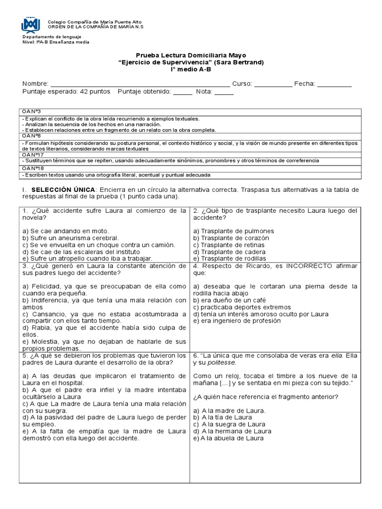 Ejercicio de Supervivencia Prueba | PDF | Narración