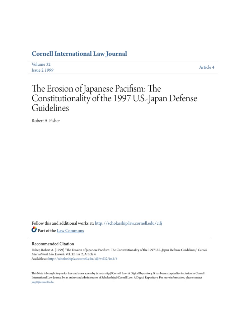 The Erosion of Japanese Pacifism - The Constitutionality of The 19 ...