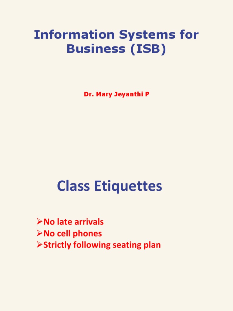 Lecture - 1 - Introduction of Information Systems | PDF | Information ...