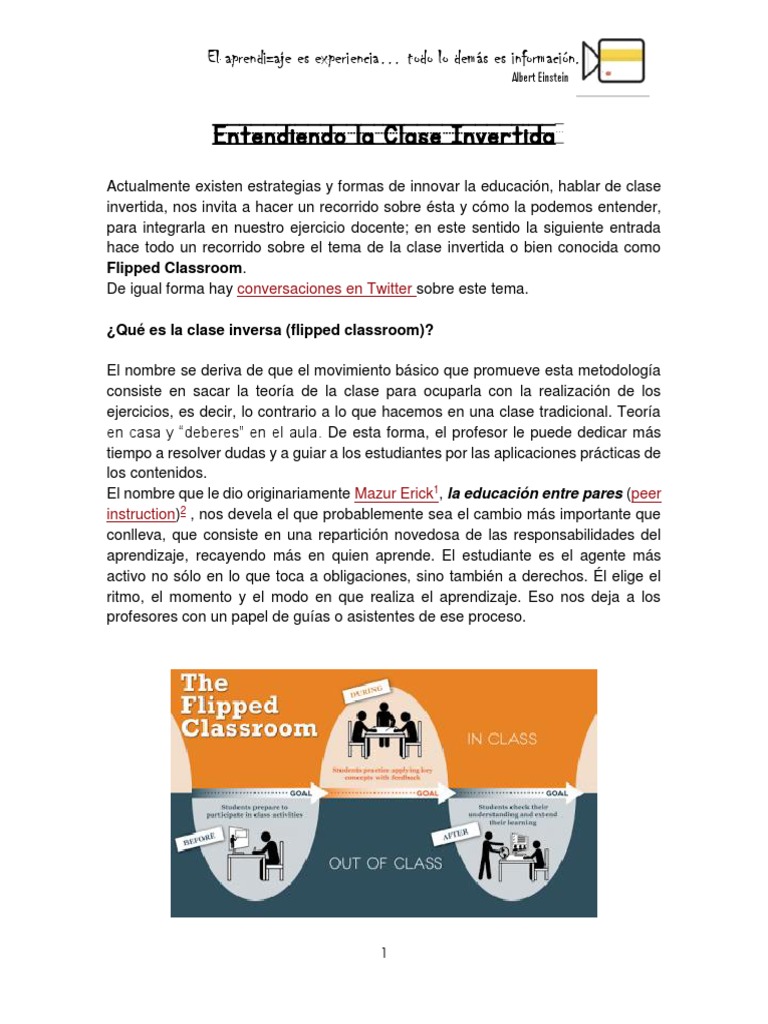 Entendiendo La Clase Invertida PDF | PDF | Aprendizaje | Modificación de comportamiento