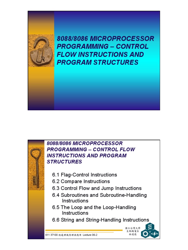 8088/8086 MICROPROCESSOR Programming - Control Flow Instructions and Program Structures | PDF ...