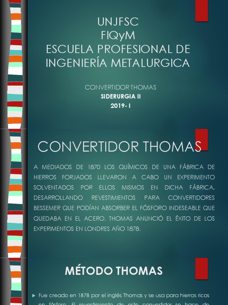 Convertidor Thomas: Funcionamiento y Ventajas | PDF | Acero | Elementos ...