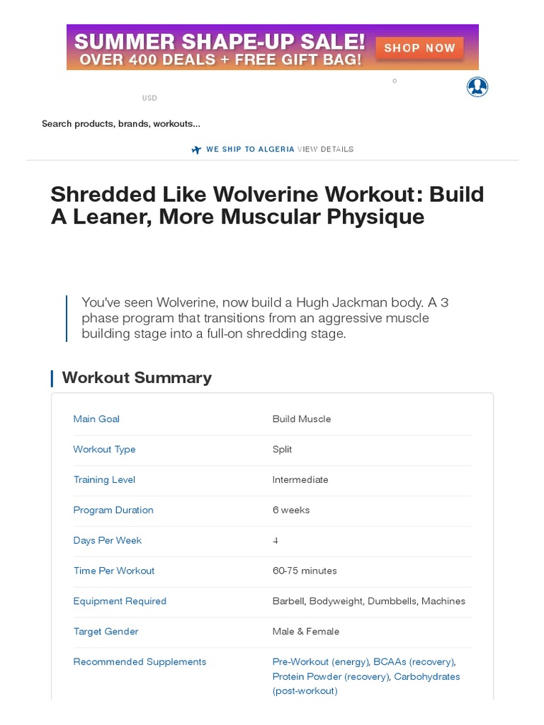 Shredded Like Wolverine Workout - Build A Leaner, More Muscular ...