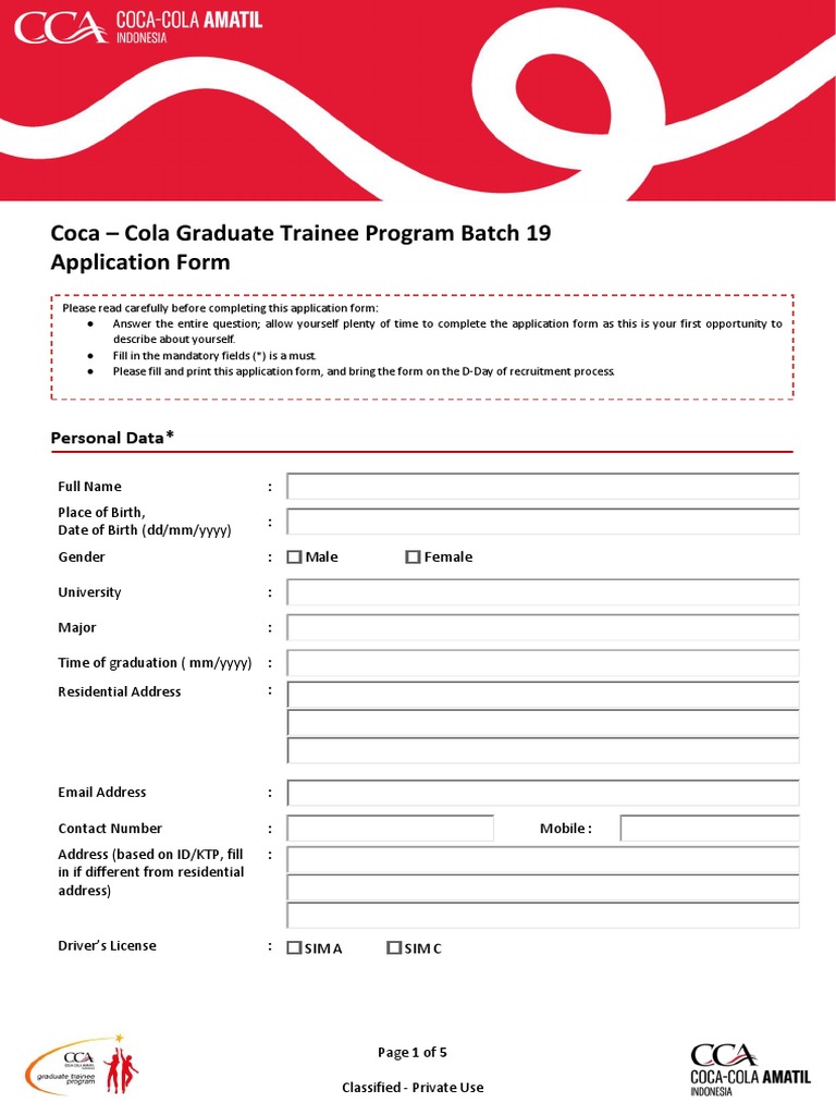 GTP 19 Application Form | PDF | Business