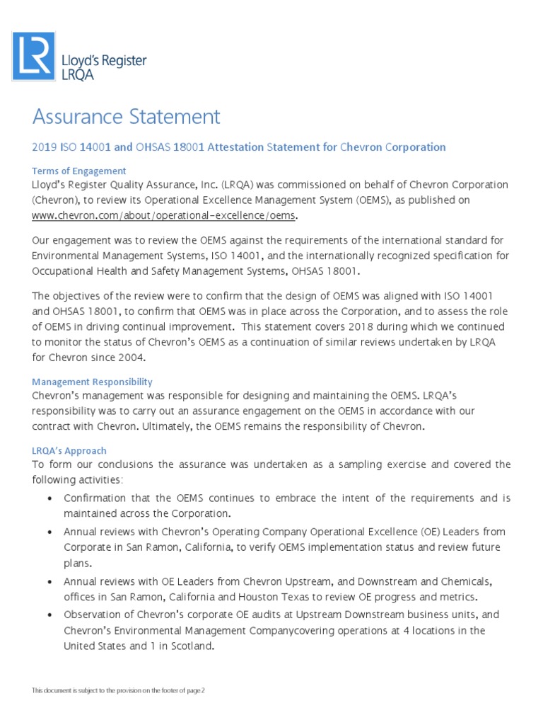 Chevron Attestation PDF | PDF | Chevron Corporation | Business