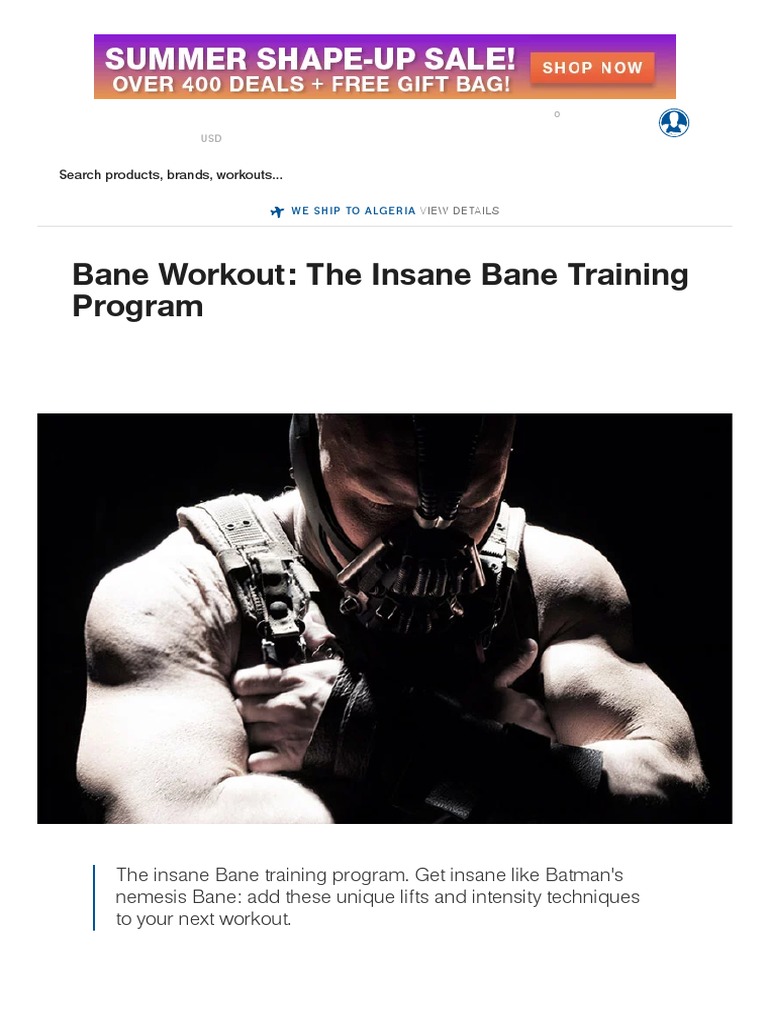 Bane Workout - The Insane Bane Training Program | PDF | Dieting | Weight Training