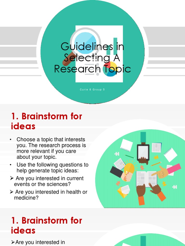 Guidelines in Selecting A Research Topic | PDF | Brainstorming ...