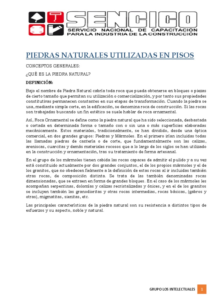 Piedras Naturales Pdf Albañilería Materiales