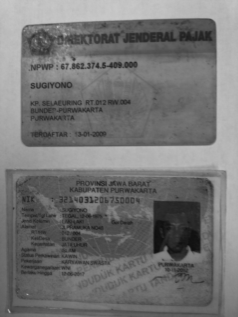 KTP NPWP Sugiyono | PDF