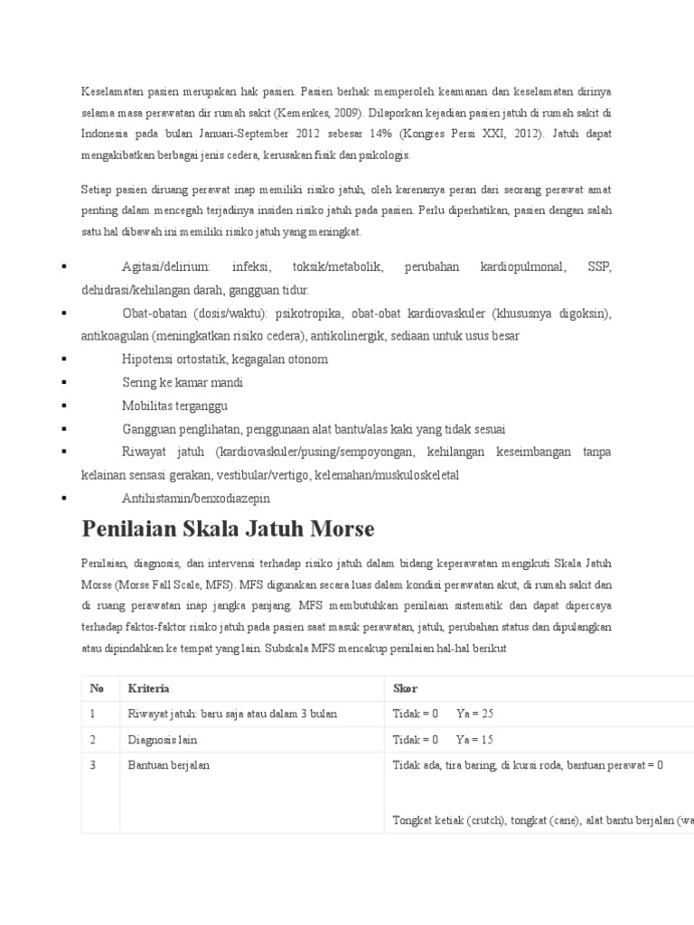 Penilaian Skala Jatuh Morse | PDF