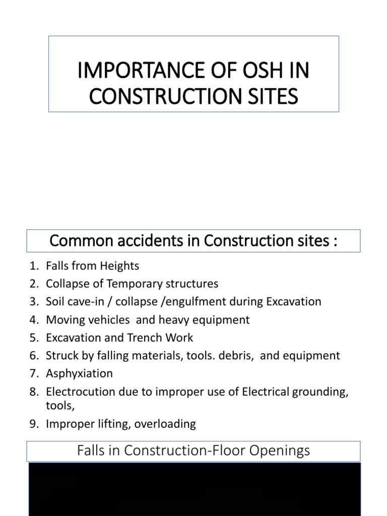 1.1-Importance of Osh in Construction Sites | PDF