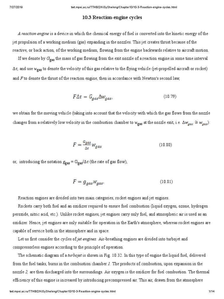 10 3 Reaction Engine Cycles | PDF | Rocket Engine | Liquid Propellant ...