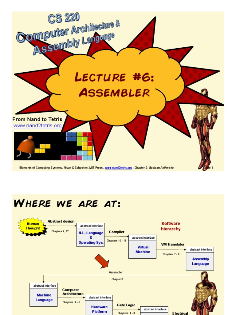 Lecture #6: Assembler: From Nand To Tetris | PDF | Assembly Language | Computer Program