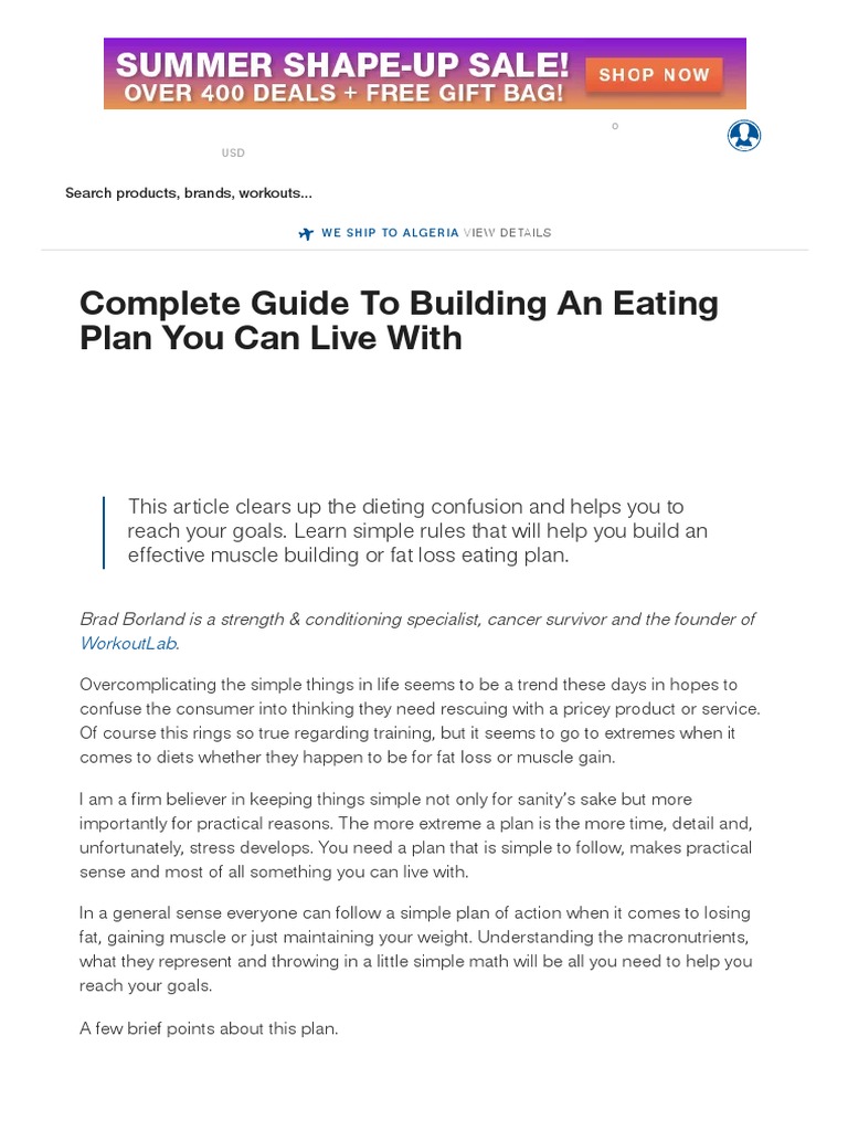 Complete Guide To Building An Eating Plan You Can Live With - Muscle ...